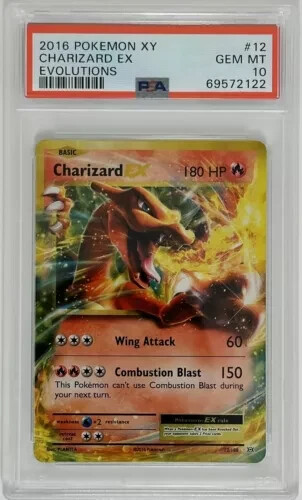 Pokemon 2016 XY Evolutions Charizard EX 12/108 GEM MT PSA 10 Holo Rare ...