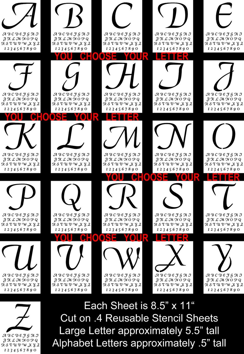 Alphabet Stencil Letter Stencil Any Font Small To Large Realistic