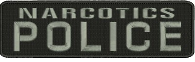 Narcotics Police Embroidery Patch 3x11 hook on back grey letters | eBay