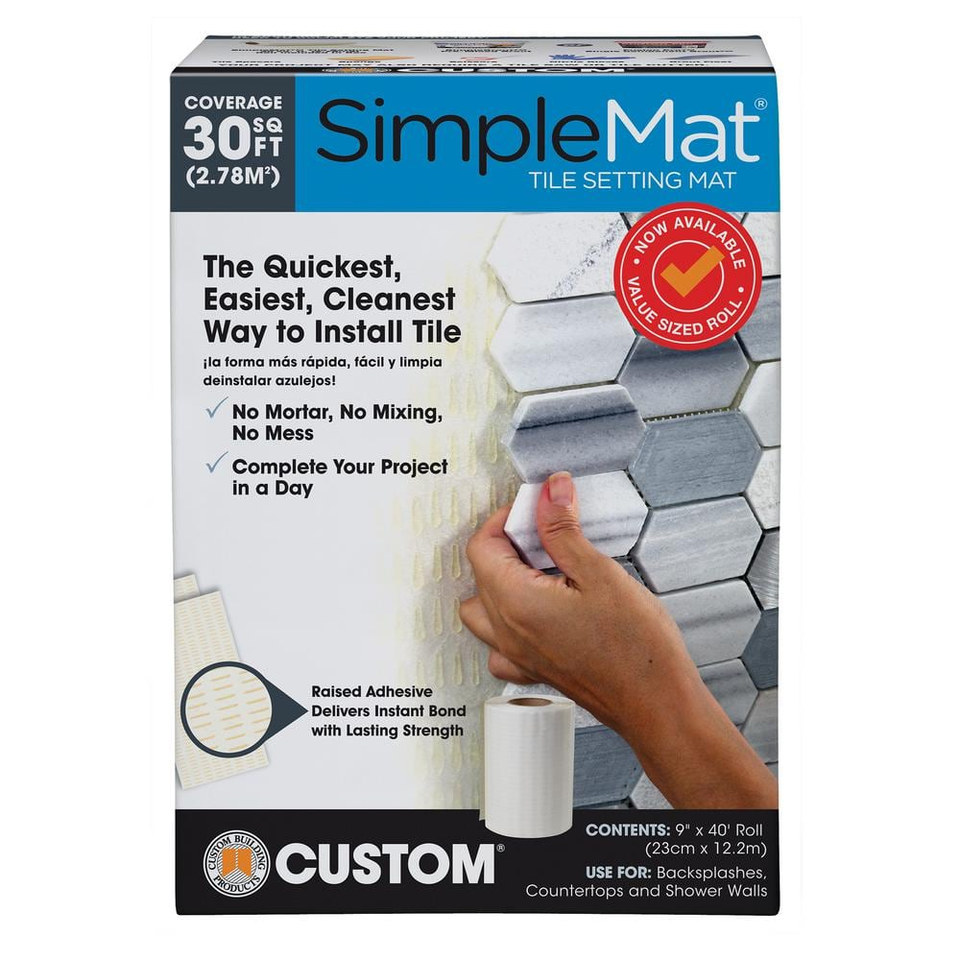 simplemat 30 sq. ft. roll of tile setting mat | wall backsplash ...