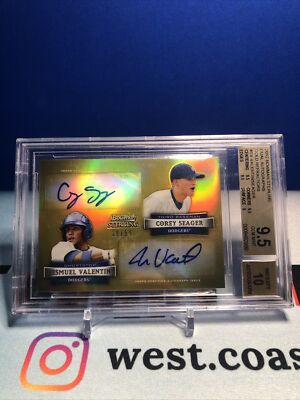 2012 Bowman Sterling Corey Seager / Valentein Dual Gold Auto /50! Bgs 9 ...