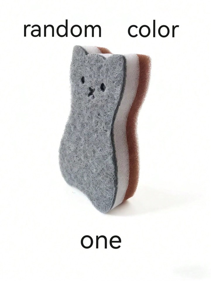 Cute Cat-Shaped Kitchen Sponge Set - Thick & Durable Dishwashing ...