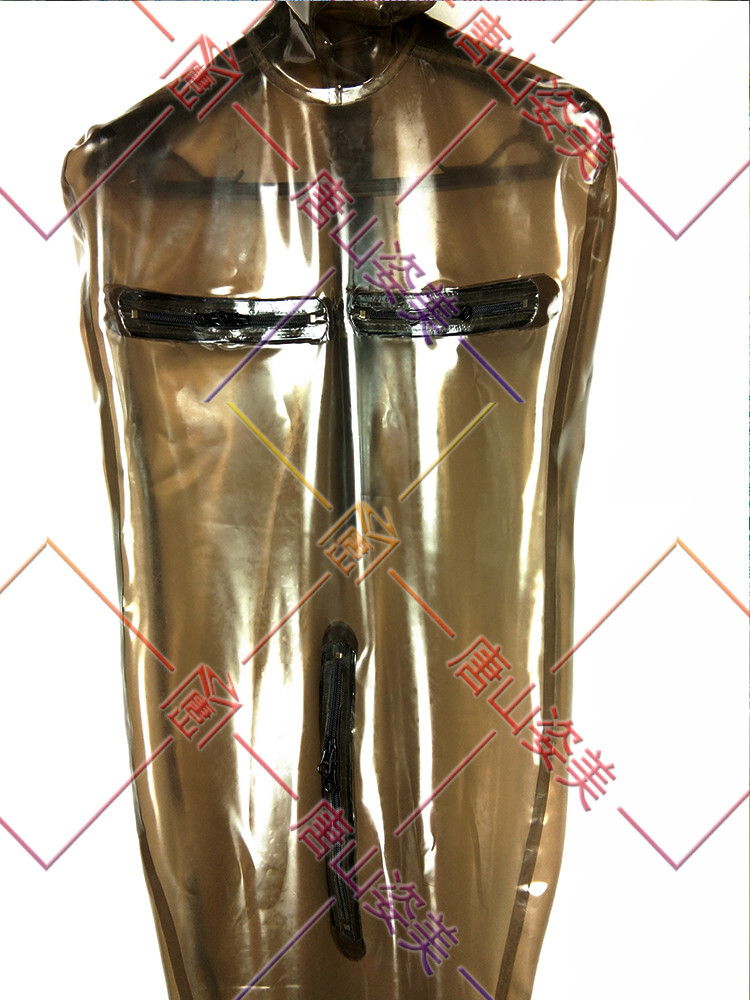 Latex gummi sleep bag transparent black sleepsack zip chest crotch zip 0.4 | eBay
