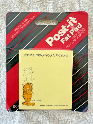 Garfield Post-It Note Fat Pad 150 Sheets 3M Sticky Stationary Jim Davis ...