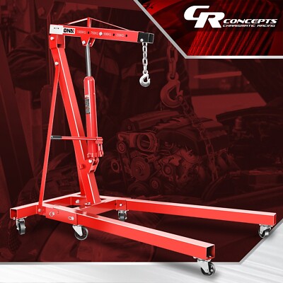 1 Ton Adjustable Foldable Hydraulic Engine Hoist Crane Lift w/ Wheel ...