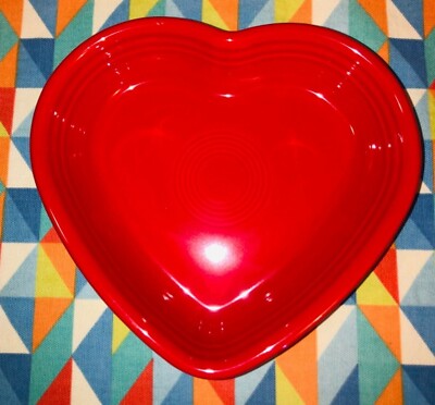 NEW FIESTAWARE Medium HEART BOWL FRUIT CANDY DESSERT scarlet red 19 oz ...