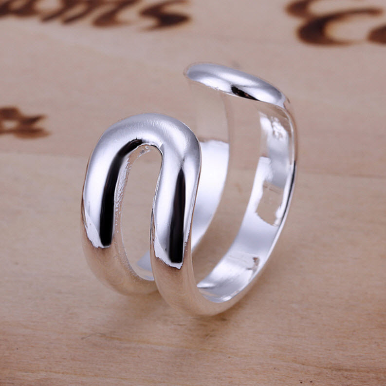 925 Sterling Silver plated Double Ring Thumb Finger Band Rings Gift UK ...