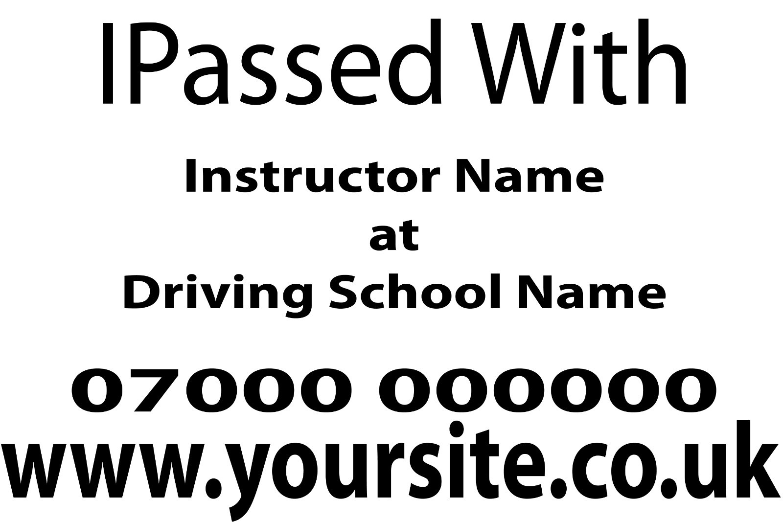 Driving School Pass Sign Vinyl Graphics Stickers marketing picture ...
