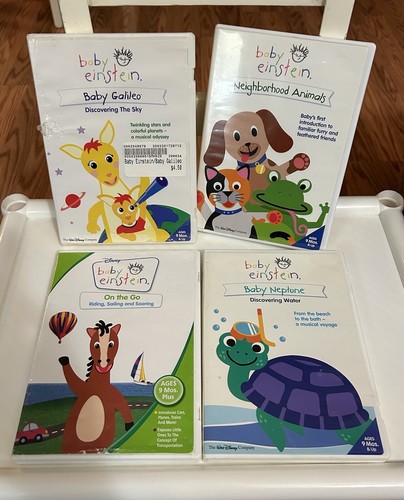 Baby Einstein DVD Lot -4 DVDs *Galileo *Neighborhood Animals *On The Go ...