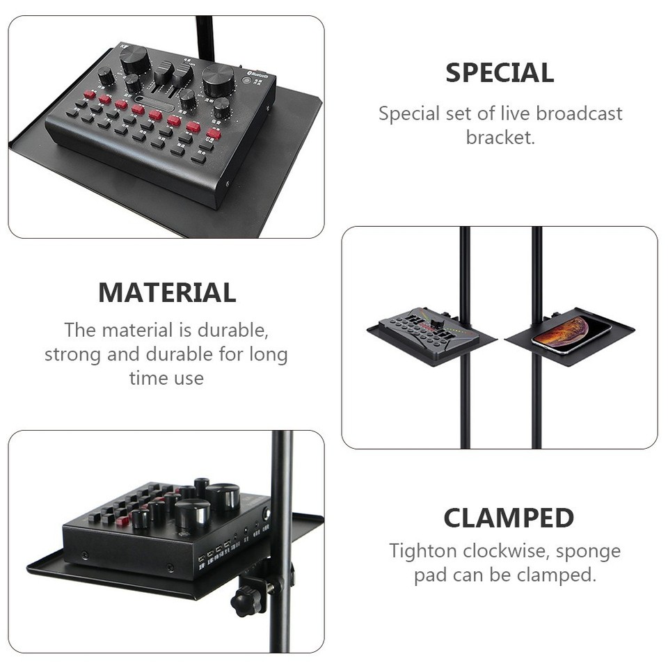 2pcs Sound Live Broadcast Mic Iron Rack Stand Tray Microphone Clamp ...