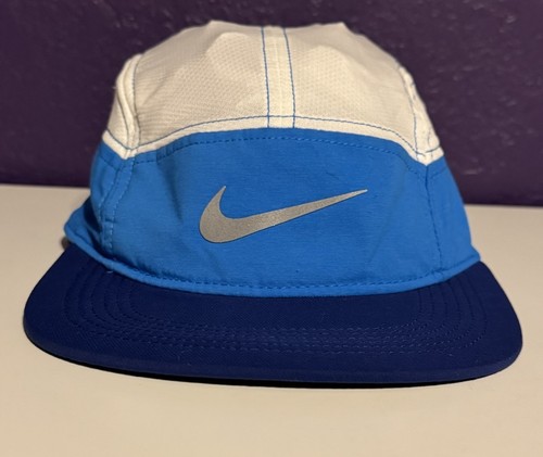 Nike AW84 5 Panel Tailwind Hat DRI-FIT Blue Reflective Pocket ZIP Cap ...