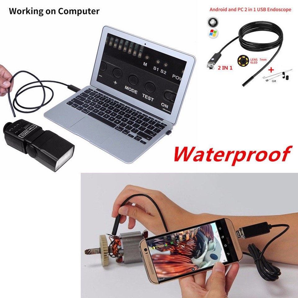 Endoscope 7MM 5M HD USB Android PC 2in1 Car Inspection Camera Scope ...