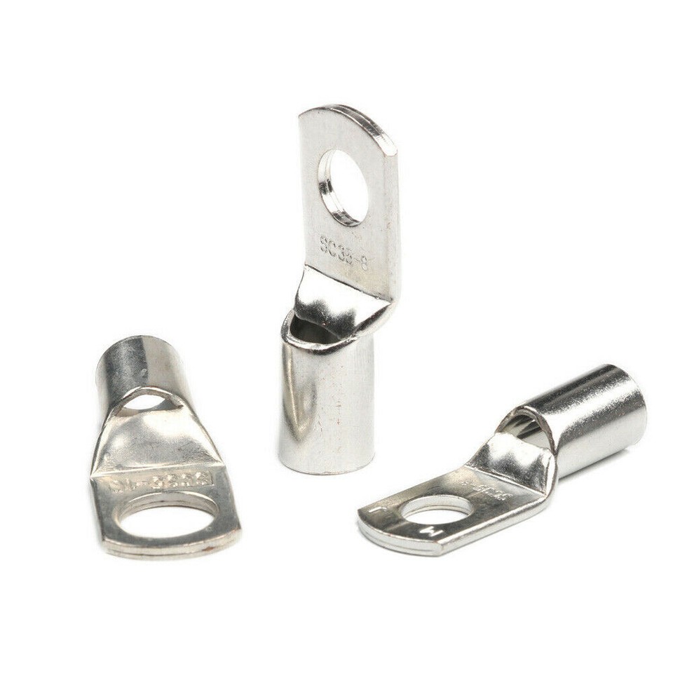 35mm² M8 M10 Tinned Copper Cable Lugs Ring Crimp Terminal Connectors | eBay
