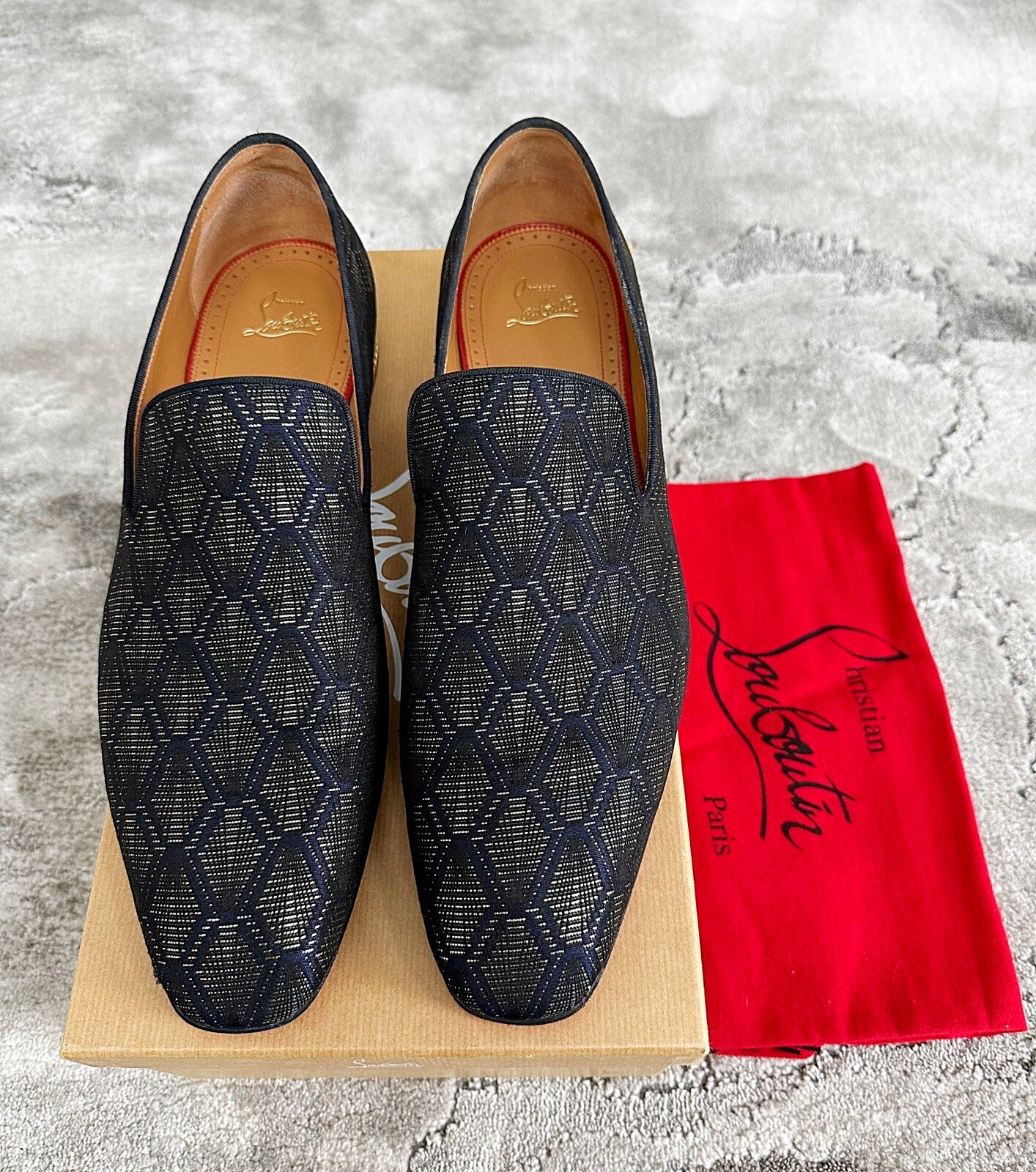 Authentic Christian Louboutin Black/Gold Mens Loafer … - Gem