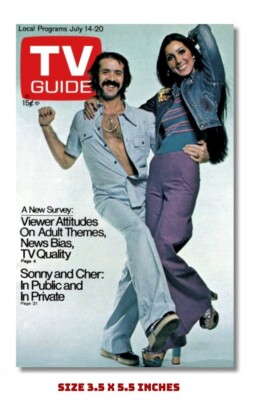 SONNY AND CHER FRIDGE MAGNET 1973 TV GUIDE COVER 3.5 X 5.5 " | eBay