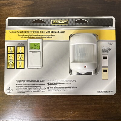 NEW Defiant Daylight Adjusting Indoor Digital Timer Motion Sensor NIP ...