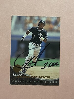 Lance Johnson 1994 Donruss Leaf IP Auto Autograph 1 Dog Inscription | eBay