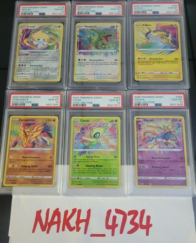 2020 Pokemon Amazing Rare PSA 10 SET Rayquaza Jirachi Celebi Zacian ...