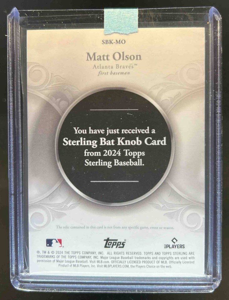 2024 Topps Sterling Matt Olson Bat Knobs #1/1 Braves | eBay