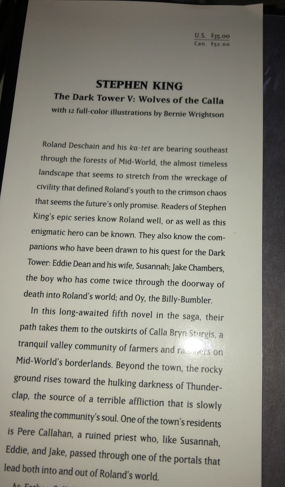 Stephen King Wolves Of The Calla First Edition Illustrated Hardcover ...