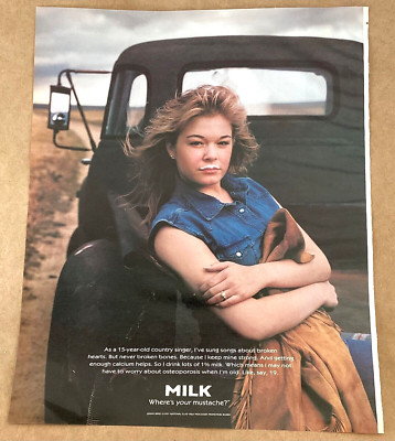 Leann Rimes 1997 Print Ad country music retro promo art 1990s Got Milk ...