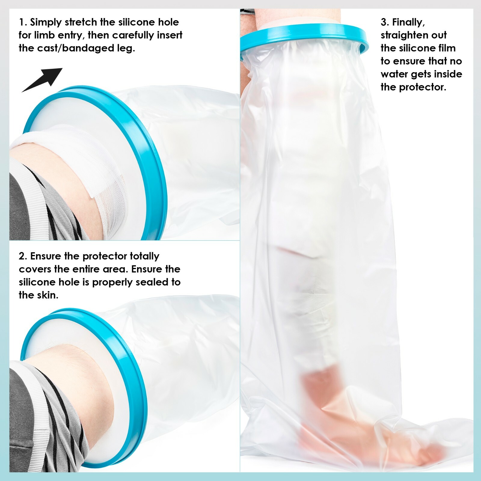 Waterproof Leg Cast Protector Bandage Dressing Shower Bath Cover ...