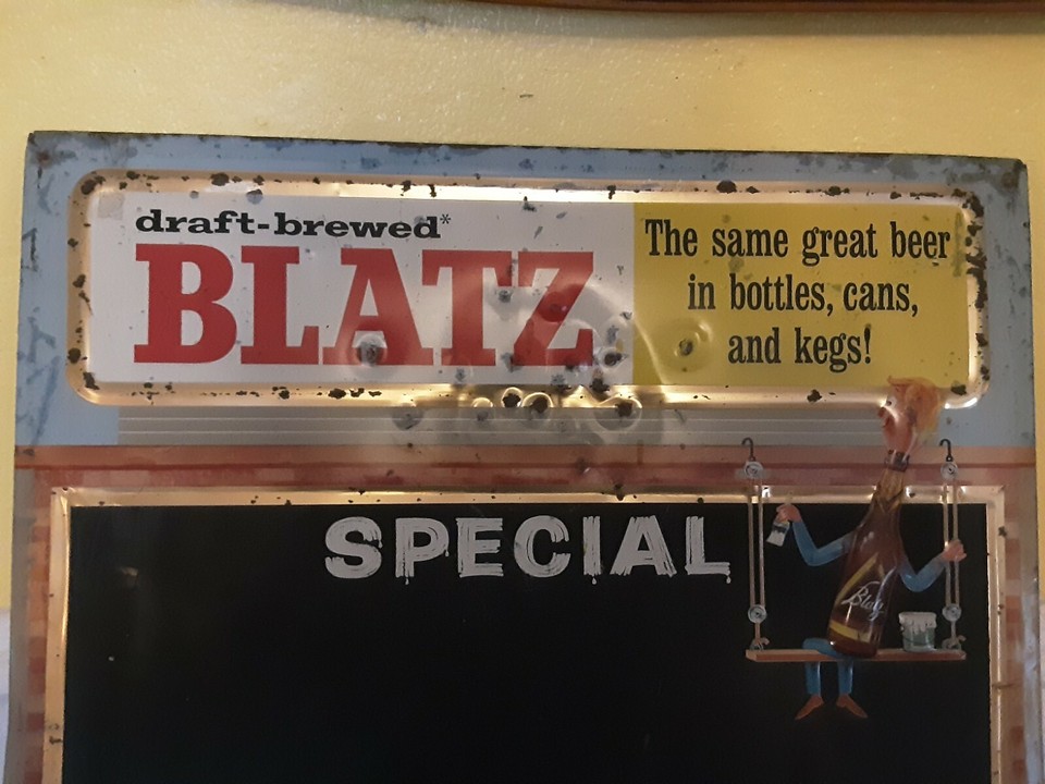 1950's BLATZ BEER SIGN Beer Man Chalkboard RARE | eBay