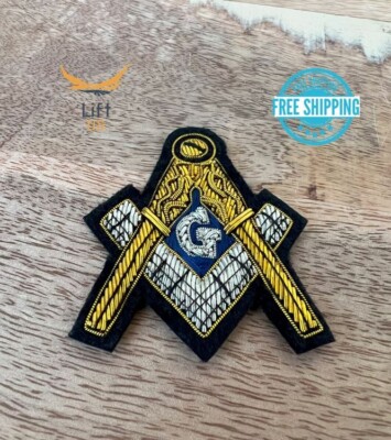 3" MASONIC MASTER MASON EMBLEM BULLION BADGE HAND EMBROIDERED | eBay