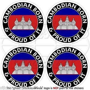 CAMBOGE Cambodgien Né et Fier Kampuchea Vinyle Stickers Autocollants ...