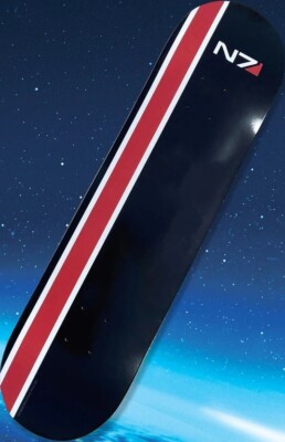 Mass Effect N7 Logo Stripe Skateboard Skate Deck Board Figure NO Wheels ...