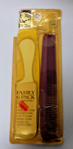 Vintage 1975 Goody Family Pack #555 4 Hair Combs Unbreakable Made USA ...