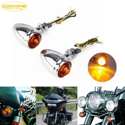 Polish Bullet Amber LED Turn Signal Light Indicator Universal For ...