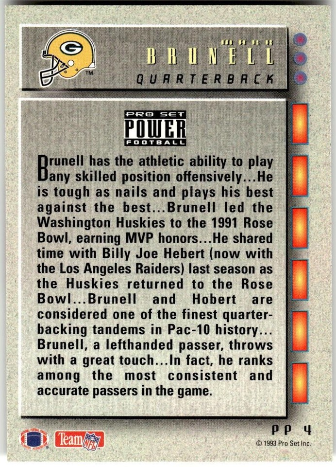 1993 Pro Set Power Update - Power Prospects Gold #PP4 Mark Brunell | eBay