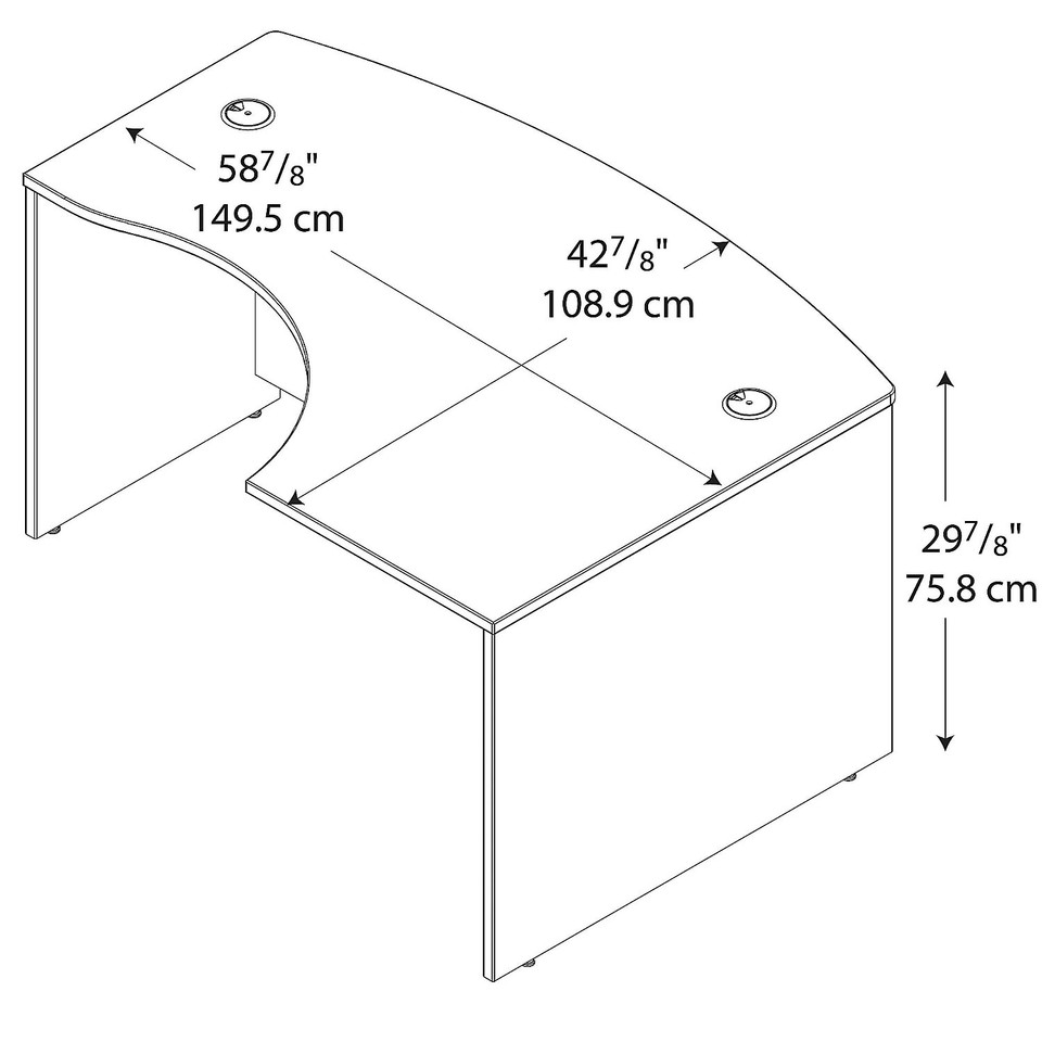 Bush WC24422 Series C Right L-Bow Desk Shell 59"x43"x30" Hansen Cherry ...