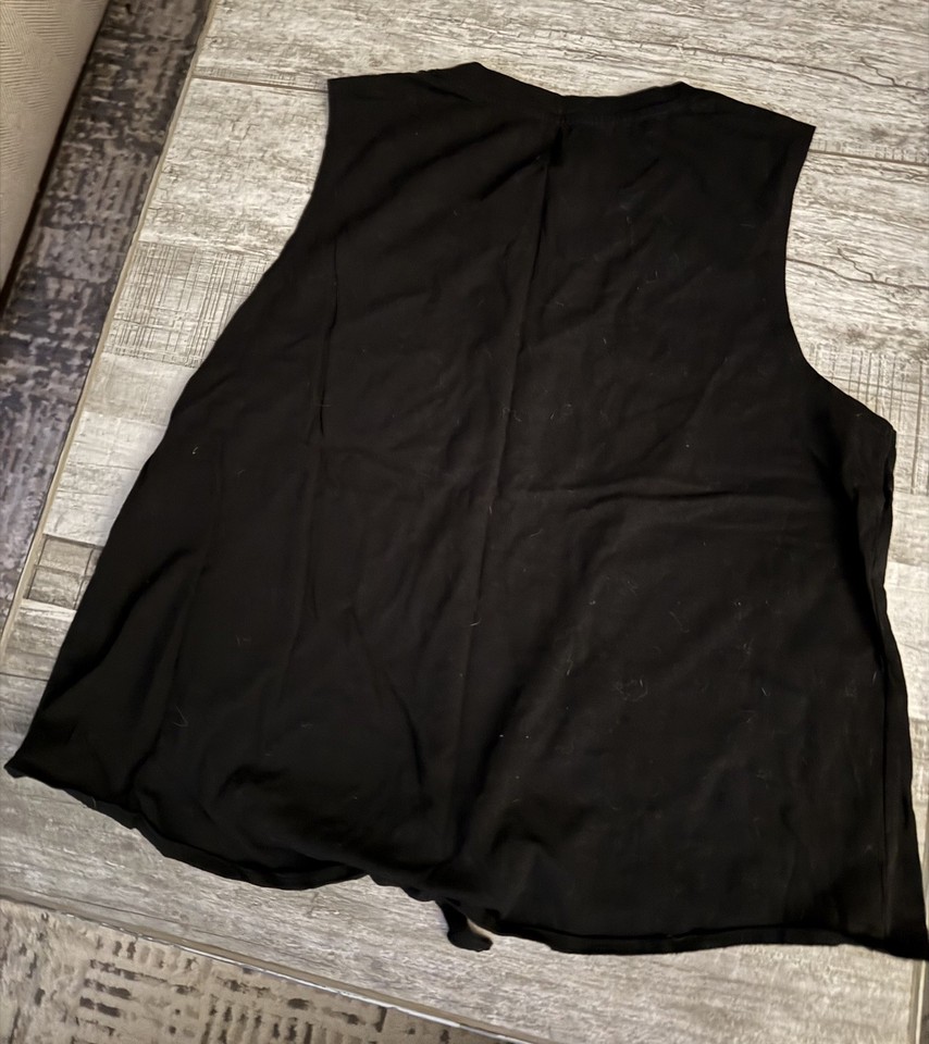 WDW Hey There Pumpkin Halloween Black Tank Top Front Tie XL & Grey ...