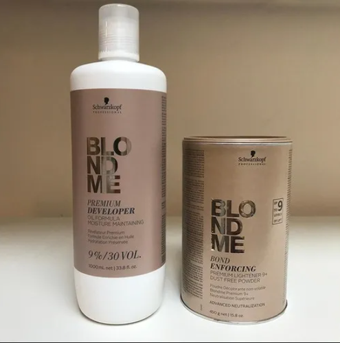 (2 PACK) Schwarzkopf Blondme Premium Lift 9 Bleach and 9% Developer 33. ...