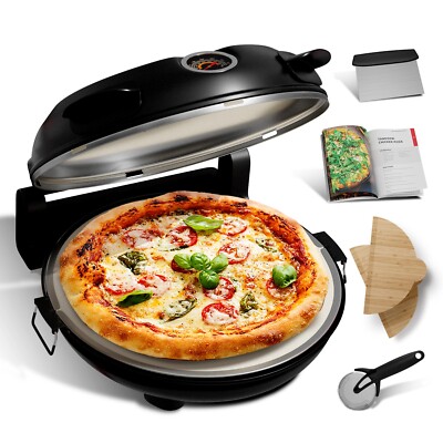 12" Electric Pizza Oven, Countertop Stone Pizza Maker, Pizza Maker ...