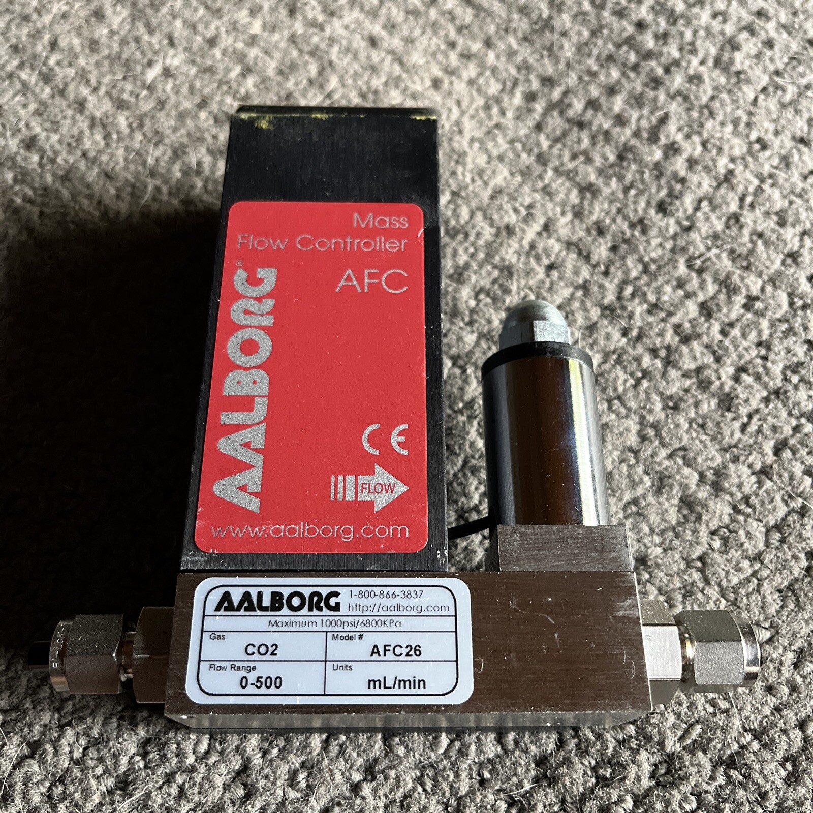 AALBORG AFC2600 AFC26 Mass Flow Controller CO2 0-500 mL/min Used Good ...