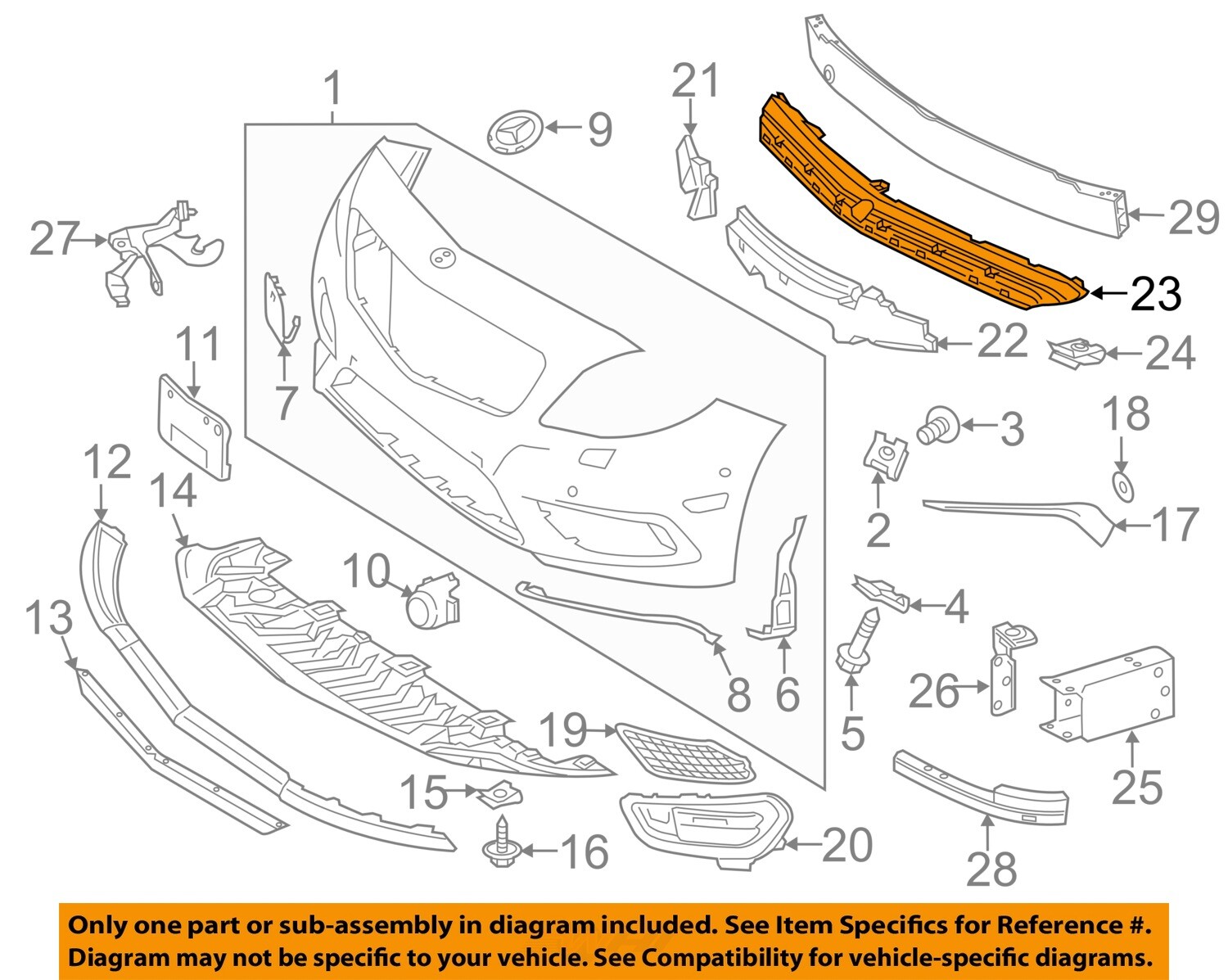 MERCEDES OEM 14-16 CLA250 Front Bumper-Upper Absorber 1178850065 | eBay