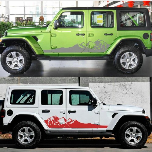 2 PCS Graphics Mountain Car Sticker For Jeep Wrangler Unlimited Sport ...