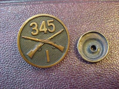 ORIGINAL WWI US 345TH INFANTRY REGIMENT CO.I COLLAR DISK | eBay