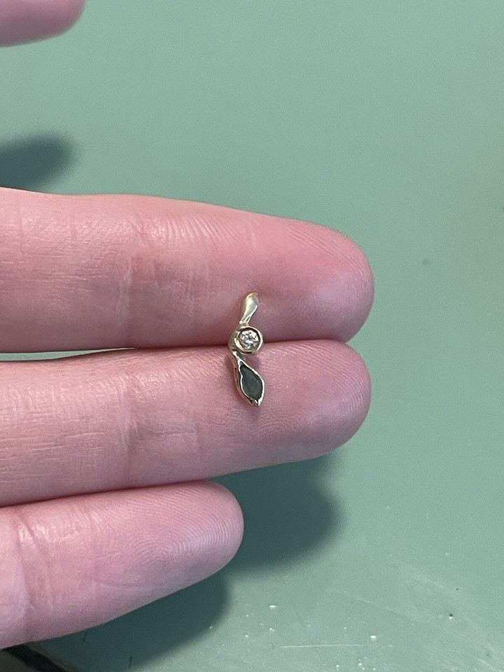 Janie K 14k Diamond Emerald Marquis Breathe Earring Single $525 Roseark ...