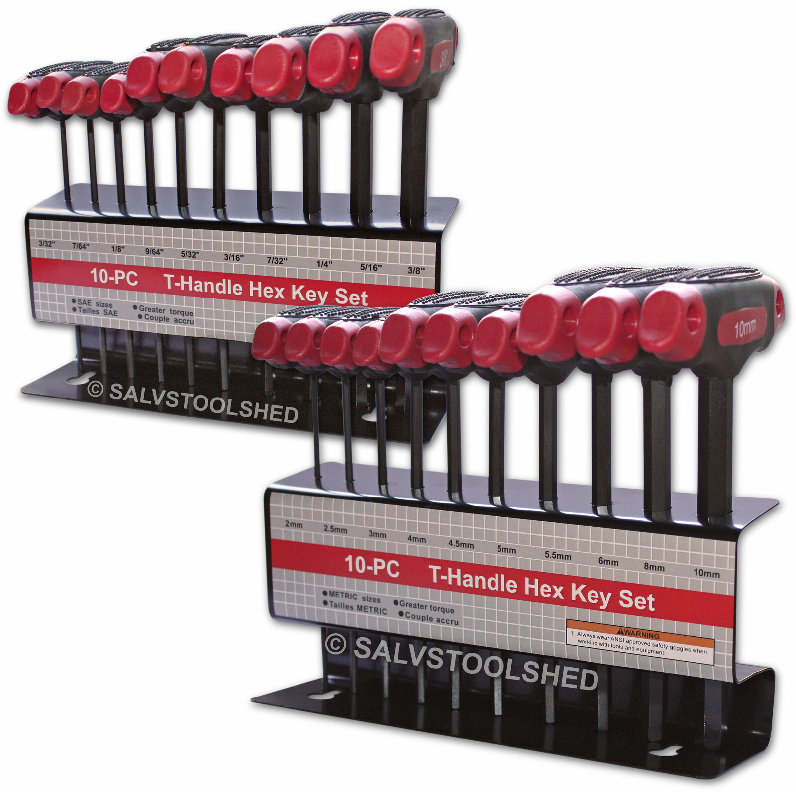 T Handle Hex Key Set Metric SAE Allen Allan Keys T Bar Hexagonal Wrench ...