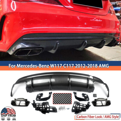 For Benz C117 W117 CLA200 CLA250 CLA45 2013-2019 Carbon Rear Bumper ...