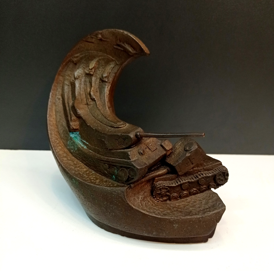 Rare Vintage Bronze figurine World War II 1943 Battle of Kursk Tank ...