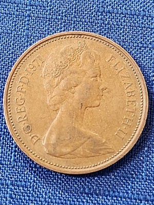 1971 New Pence 2P Elizabeth II, D.G.REG.F.D Rare England Coin First ...