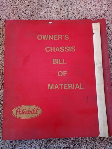 Peterbilt 1979 352 120249 Chassis Bill Of Material peterbuilt build ...