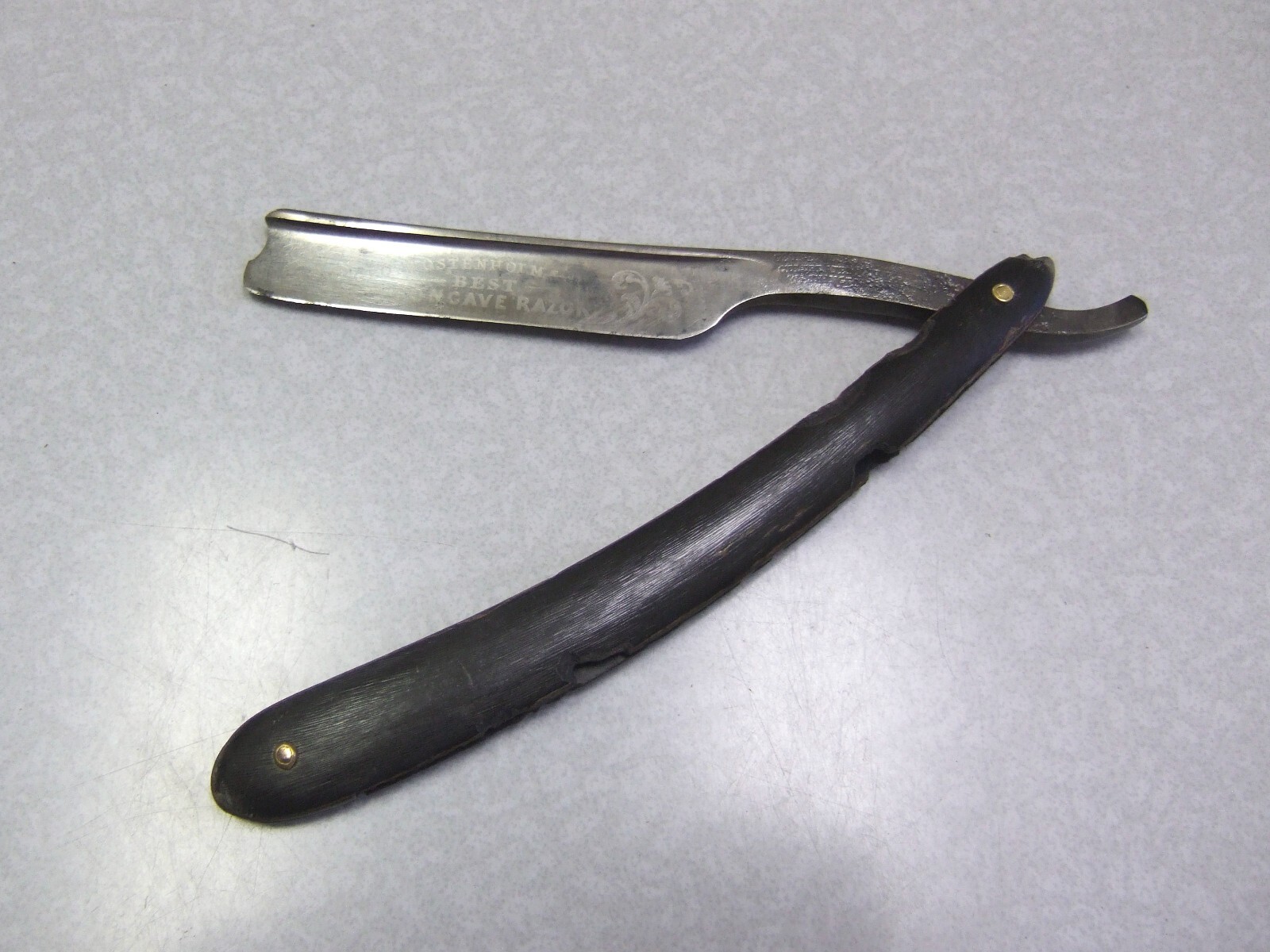 ANTIQUE GEO. WOSTENHOLM & SONS BEST STRAIGHT CONCAVE RAZOR Engraved ...