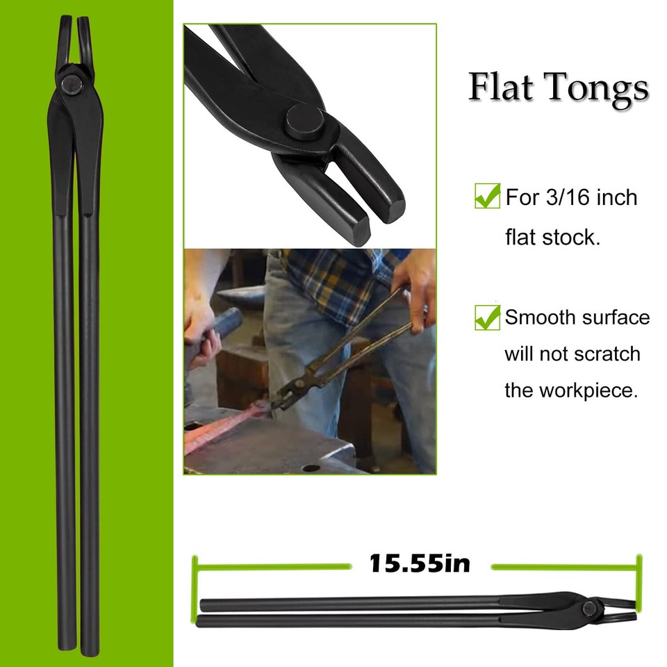 Blacksmith Tongs Tools Set Flat Tongs Square Jaw Bolt Tongs Blade Wolf ...