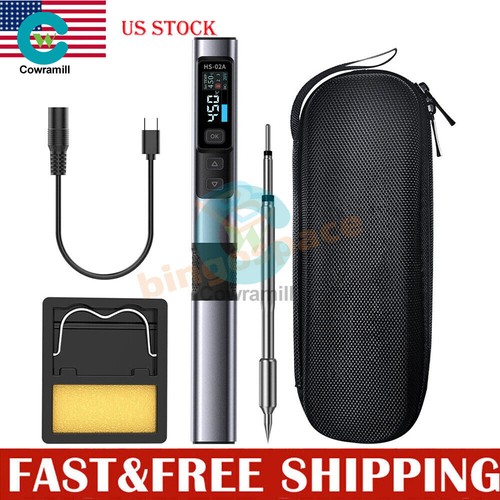 FNIRSI HS02 Adjustable Temperature Soldering Iron 100-450℃ 100W ...